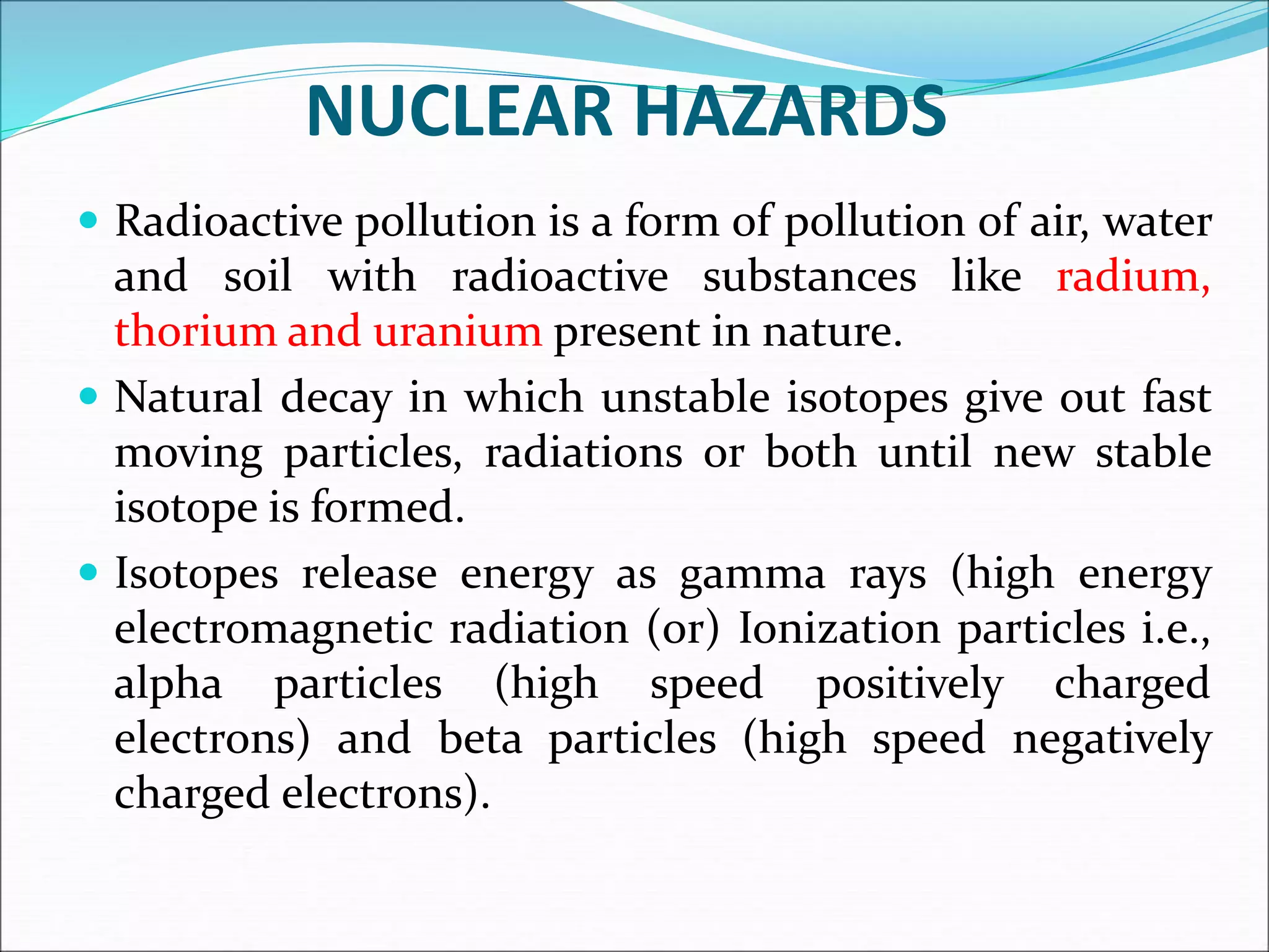 Thermal pollution, Noise pollution and Nuclear hazards | PPT