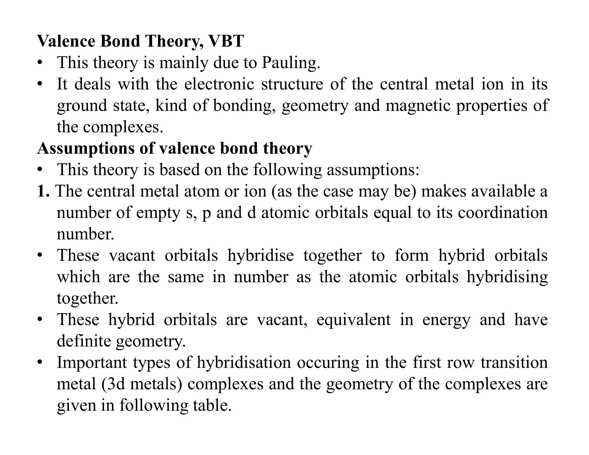 Valence Bond Theory | PDF