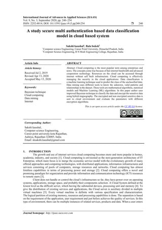 A study secure multi authentication based data classification model in ...