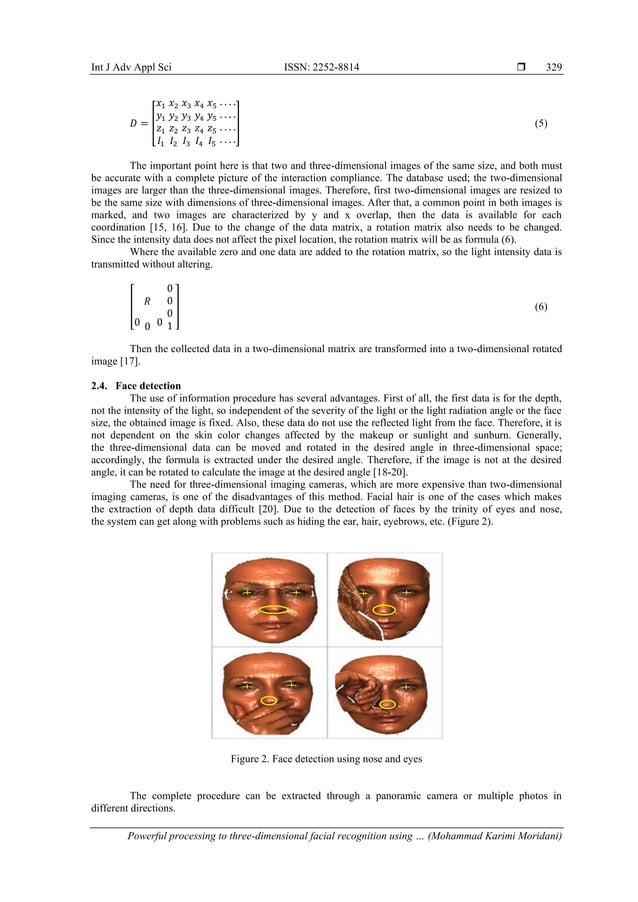 Powerful processing to three-dimensional facial recognition using triple information | PDF