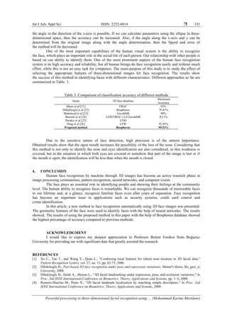 Powerful processing to three-dimensional facial recognition using ...