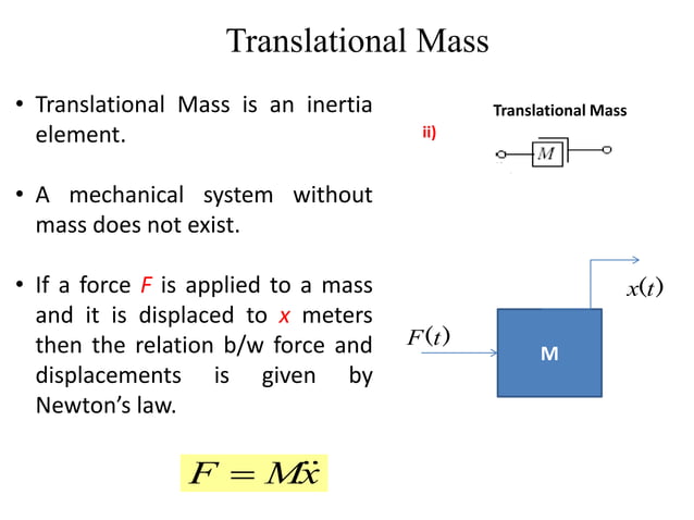modeling of MECHANICAL system (translational), Basic Elements Modeling ...