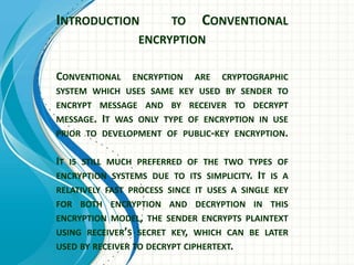 CONVENTIONAL ENCRYPTION | PPT