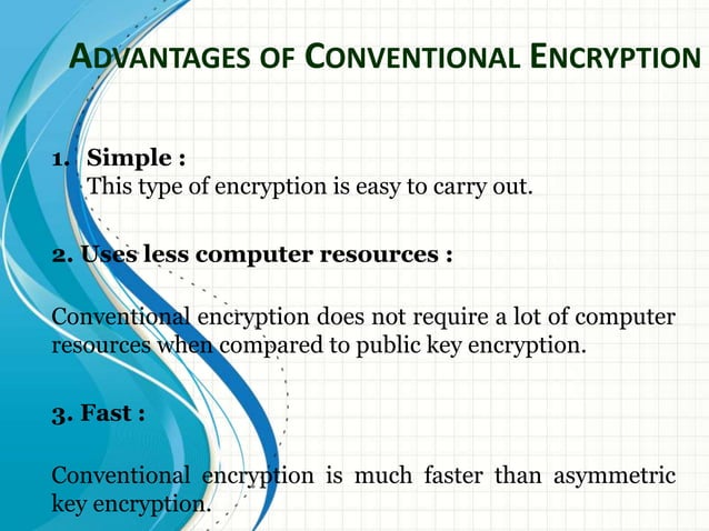 CONVENTIONAL ENCRYPTION | PPT