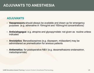 Anesthesia Pharmacology | PPTX