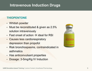 Anesthesia Pharmacology | PPTX