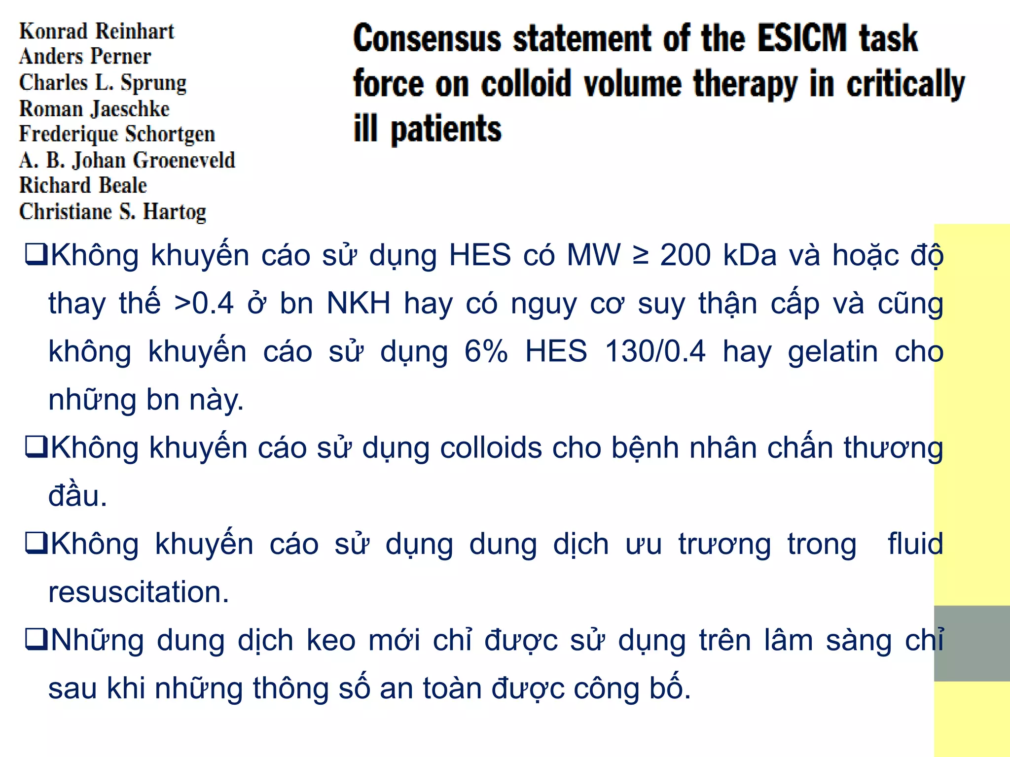 CÁC LOẠI DỊCH TRUYỀN TRONG HỒI SỨC | PDF