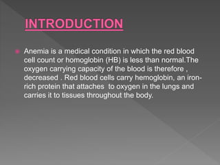 Short presentation for Anemia | PPTX