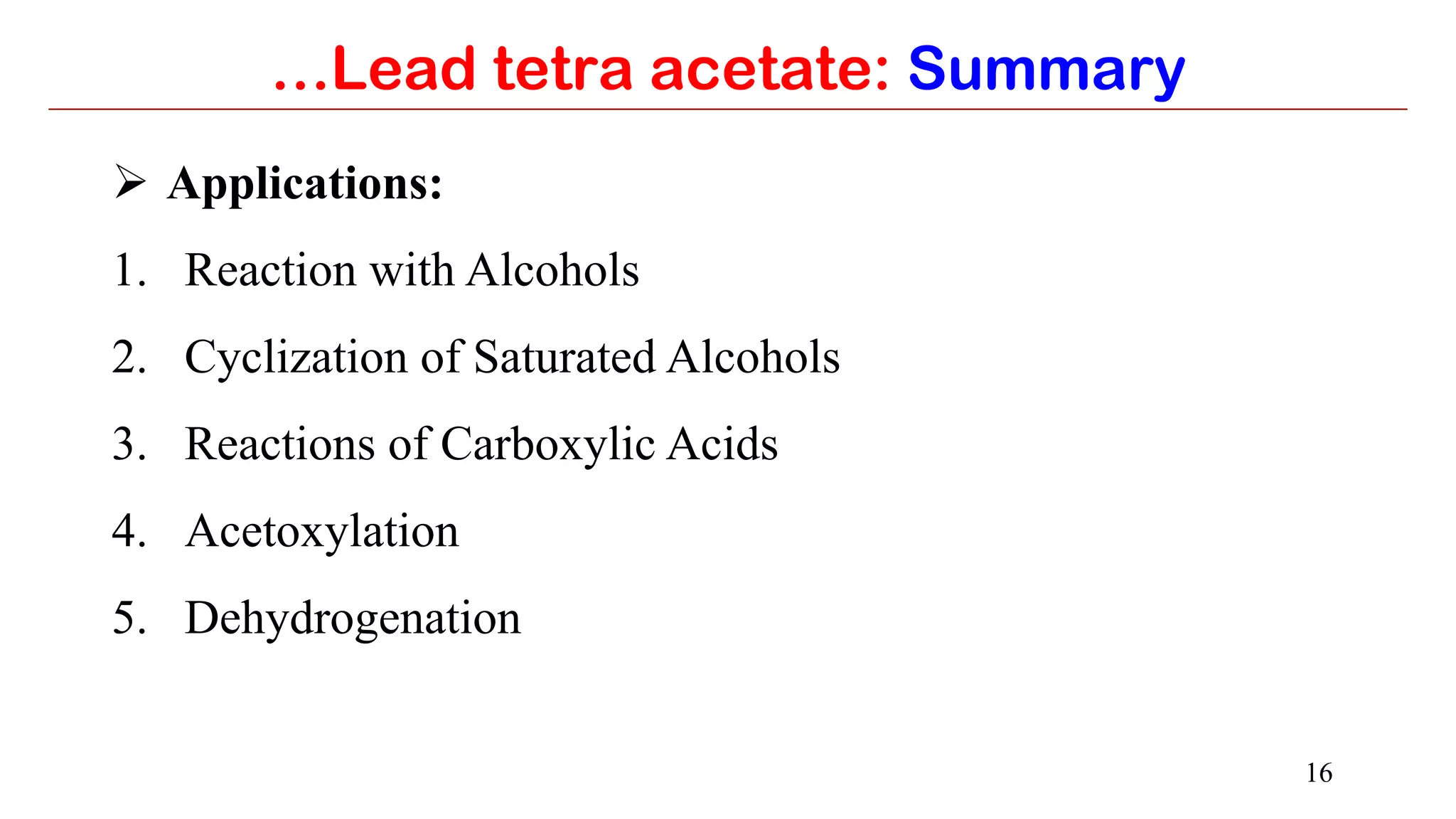 10. Lead tetra acetate | PDF