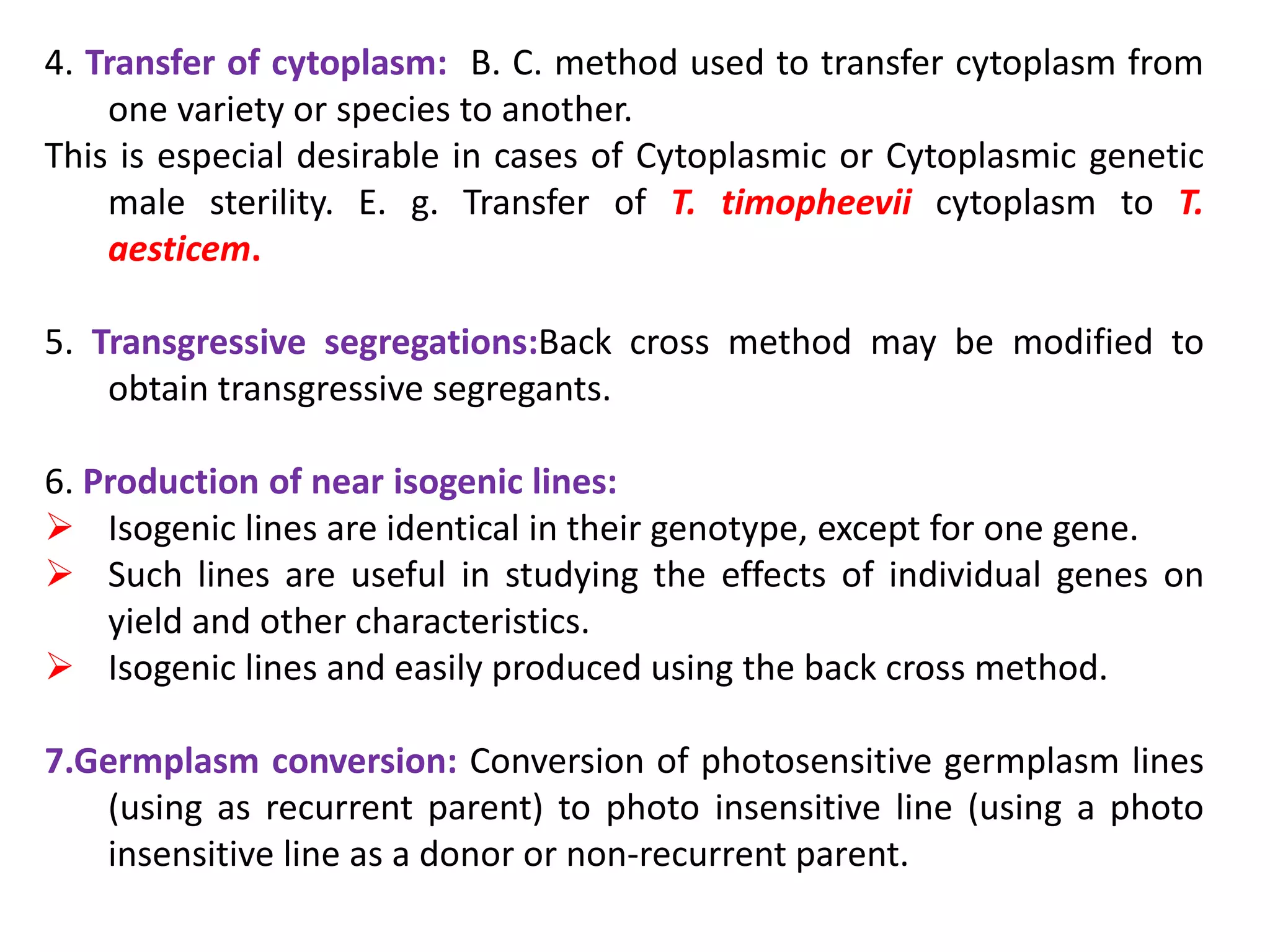 Backcross Breeding Method | PPTX