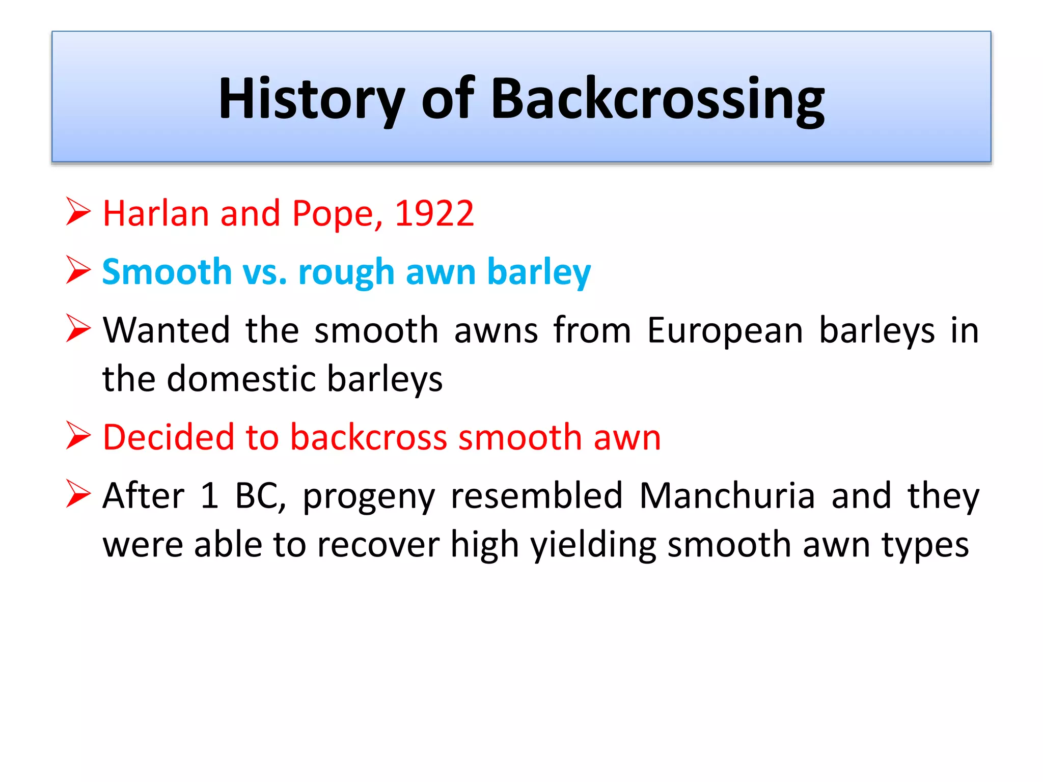 Backcross Breeding Method | PPTX