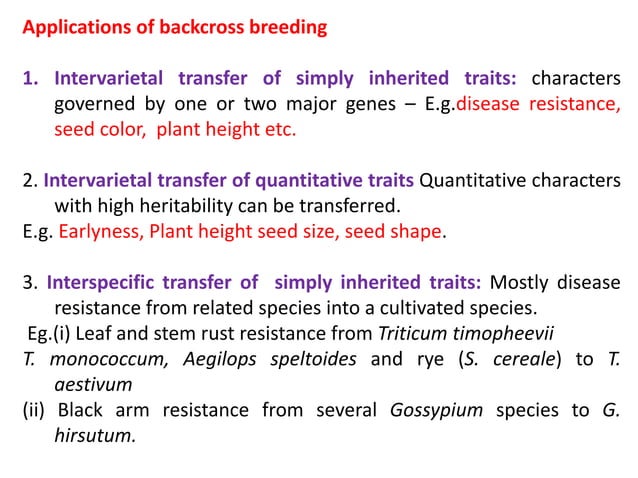 Backcross Breeding Method | PPTX