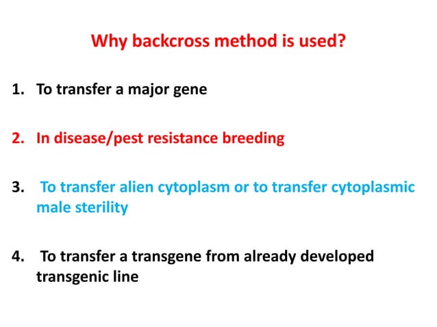 Backcross Breeding Method | PPTX