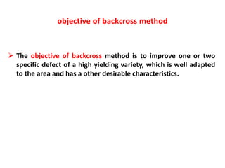 Backcross Breeding Method | PPTX