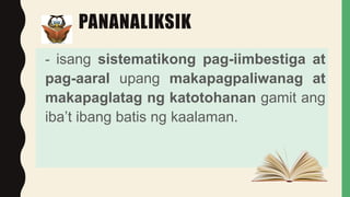 Pananaliksik | PPTX