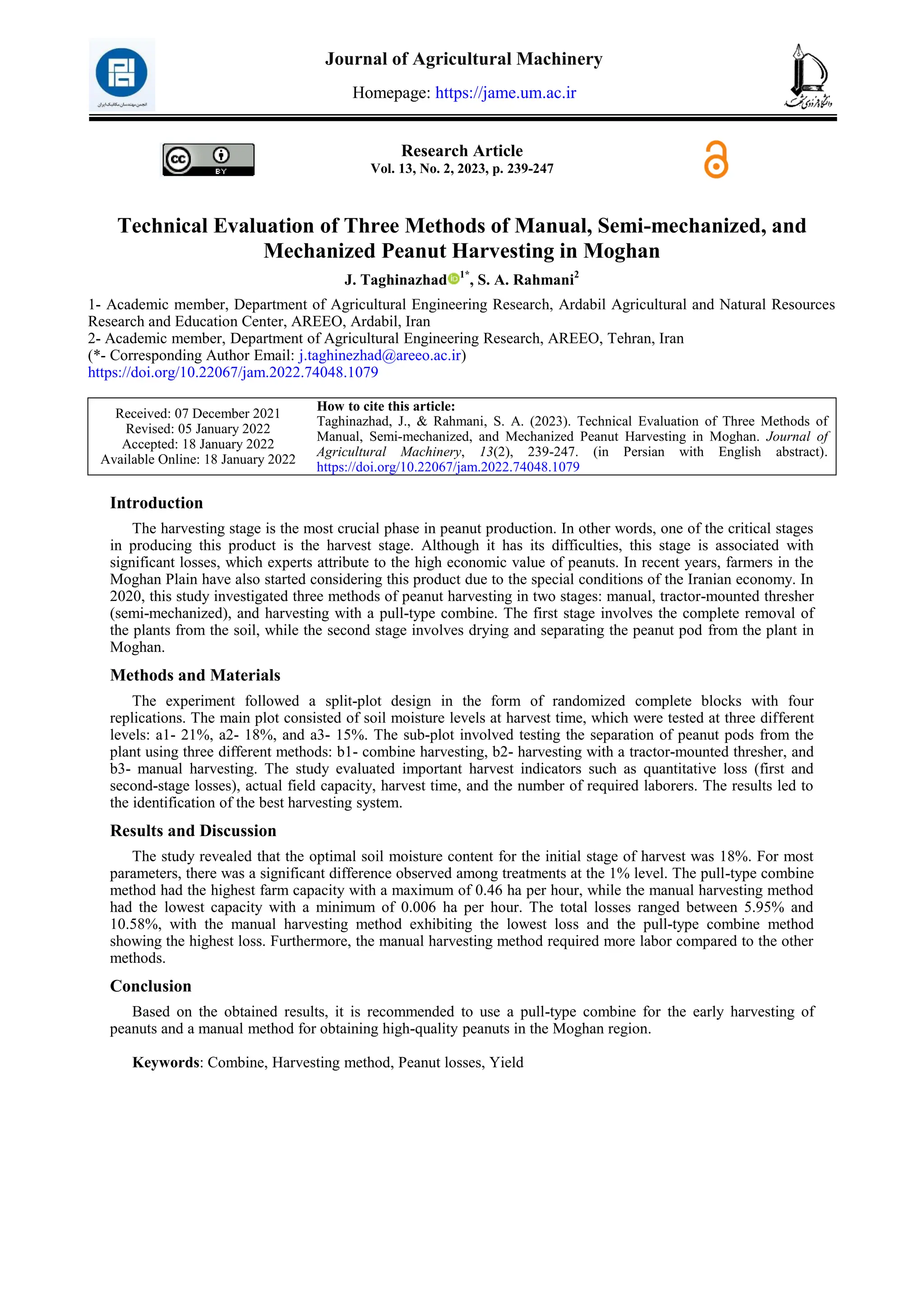 Technical Evaluation of Three Methods of Manual, Semi-mechanized, and ...