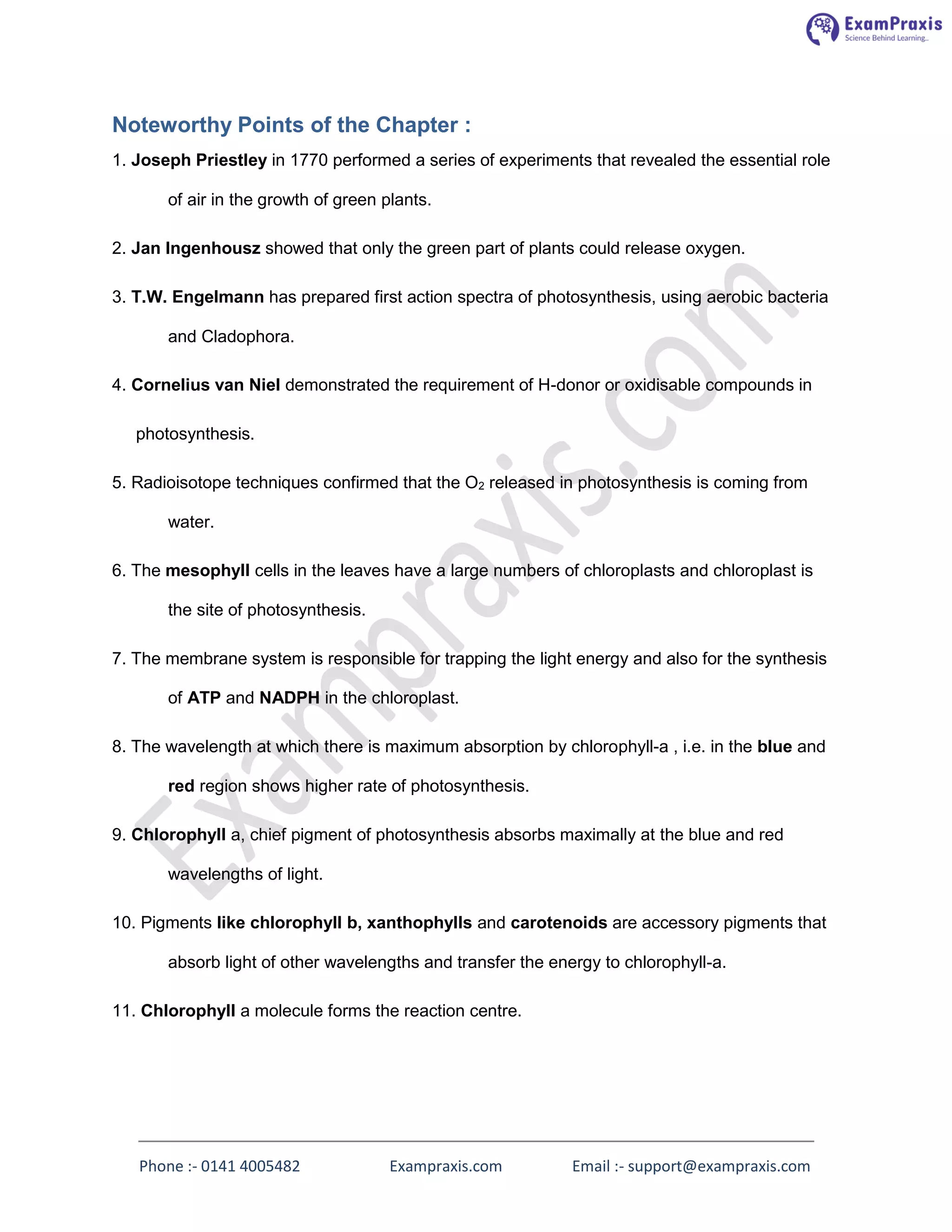 Photosynthesis in Higher Plants-ExamPraxis | PDF