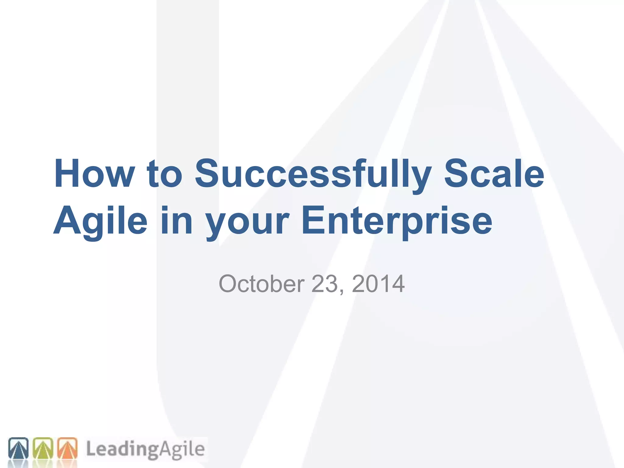 How to scale agility in your enterprise | PPT