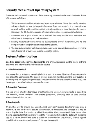 CSI-503 - 10. Security & Protection (Operating System) | PDF