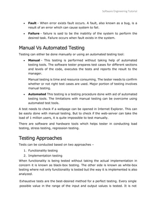 SWE-401 - 10. Software Testing Overview | PDF