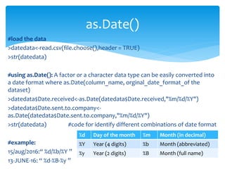 Manipulating data with dates | PPT