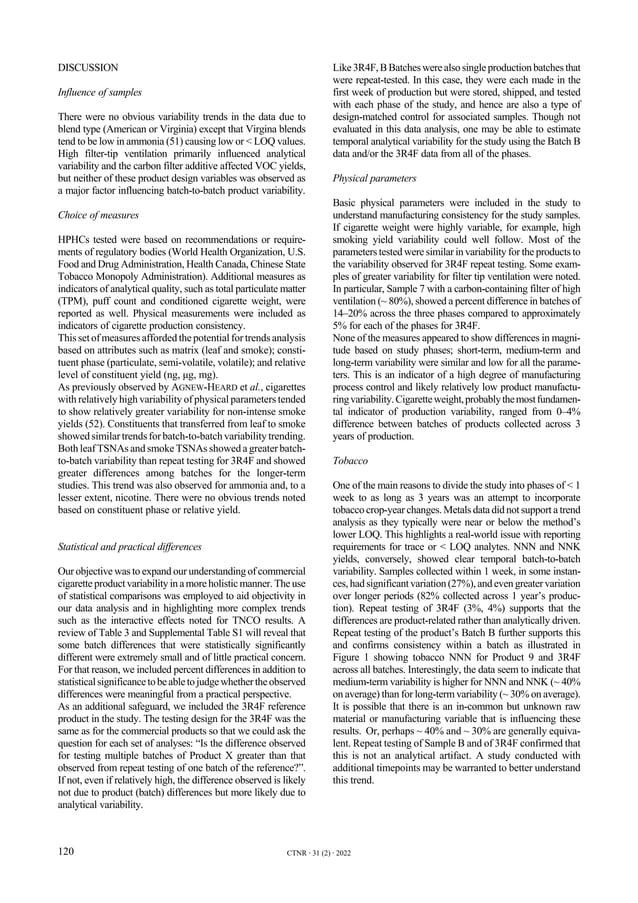 HPHC Testing of Tobacco and Smoke to Examine Cigarette Temporal ...