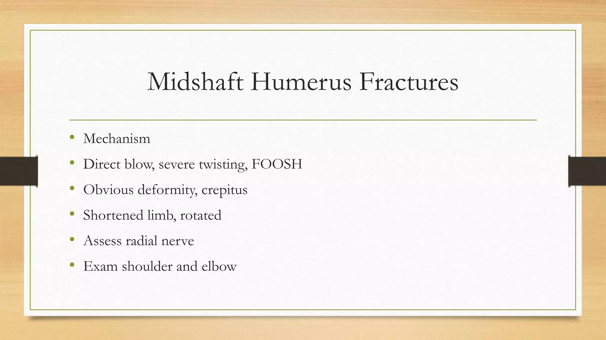 Humerus Fractures | PPTX