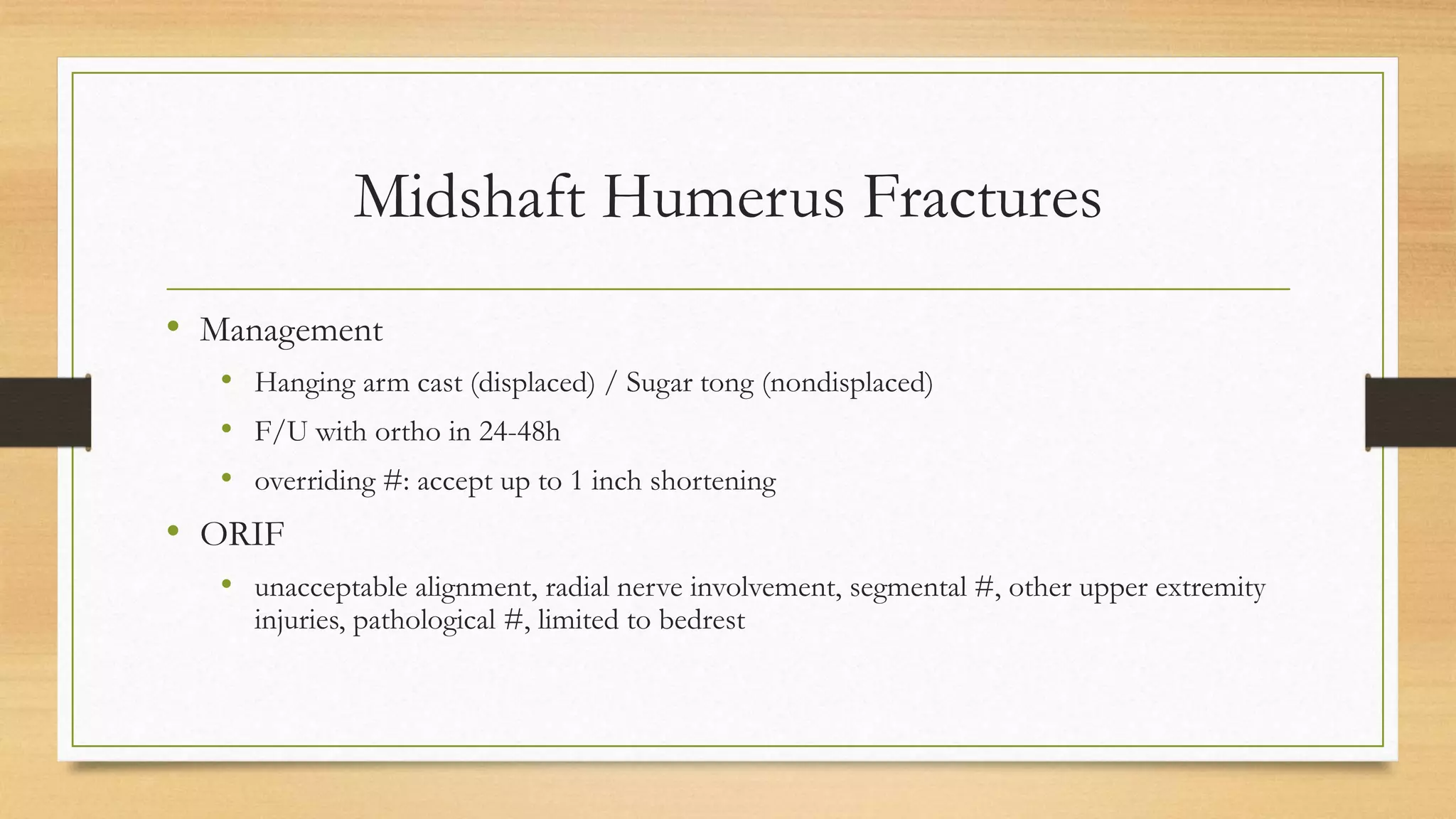 Humerus Fractures | PPTX