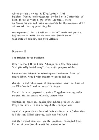 10.3 DBQ 4 Imperialism in AfricaImperialism is a policy | DOCX