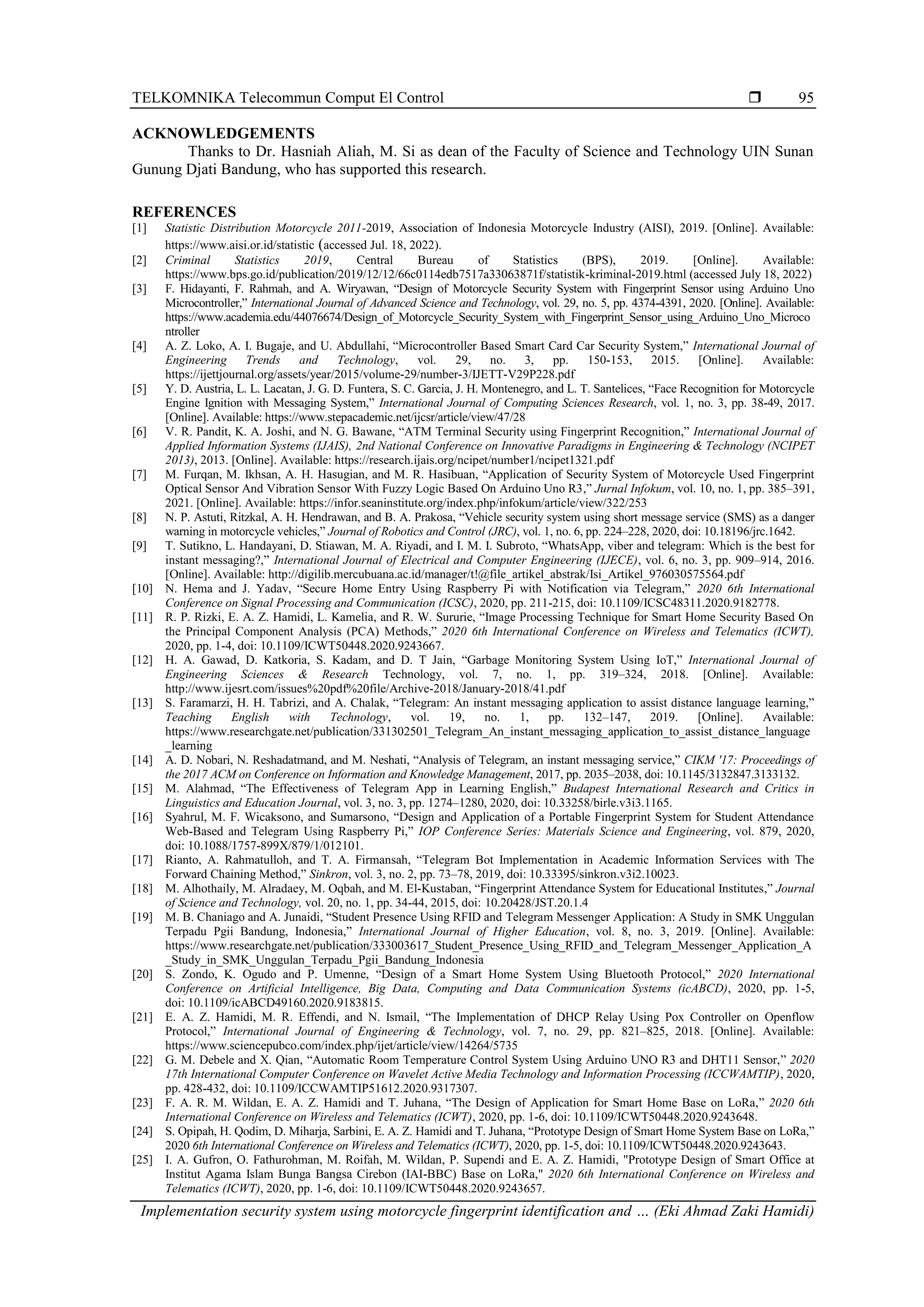 Implementation security system using motorcycle fingerprint ...