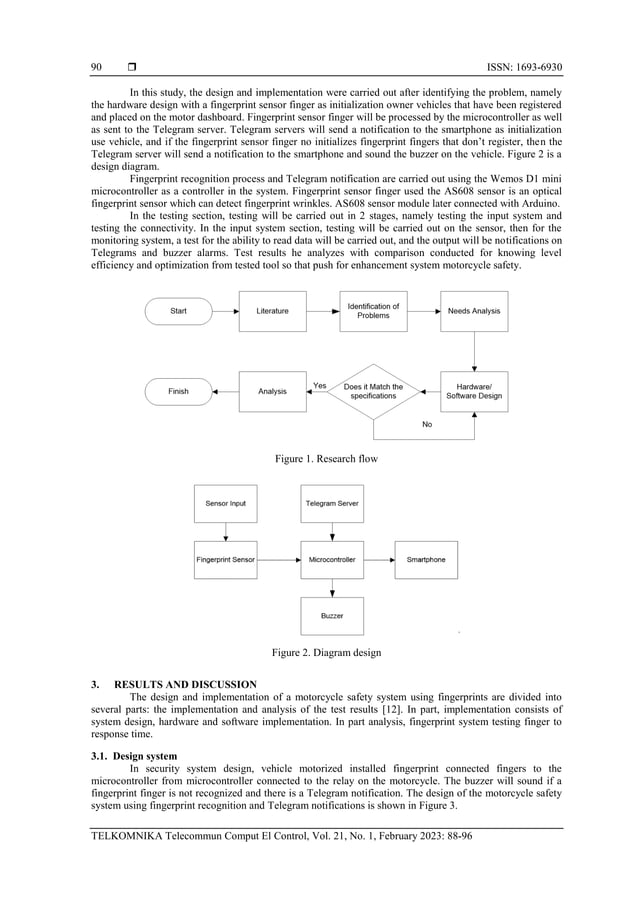 Implementation security system using motorcycle fingerprint identification and notification ...