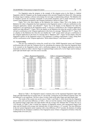 Implementation security system using motorcycle fingerprint identification and notification ...