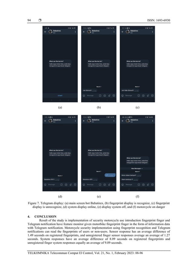 Implementation security system using motorcycle fingerprint identification and notification ...