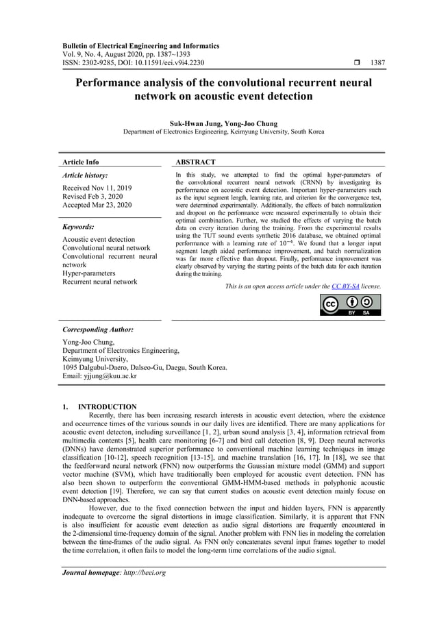 Performance Analysis Of The Convolutional Recurrent Neural Network On