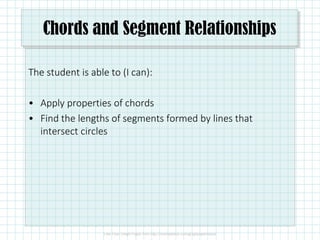 Chords and Circles Relationships | PPT