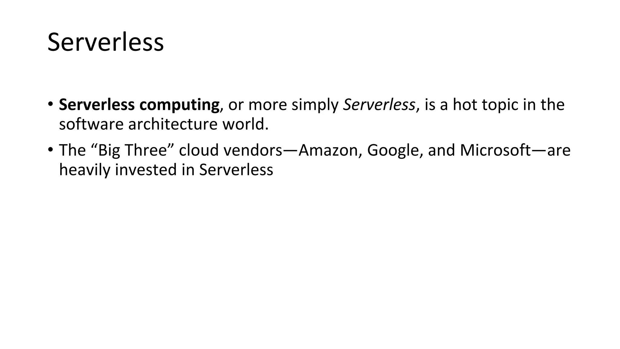 Serverless Architectures | PPT