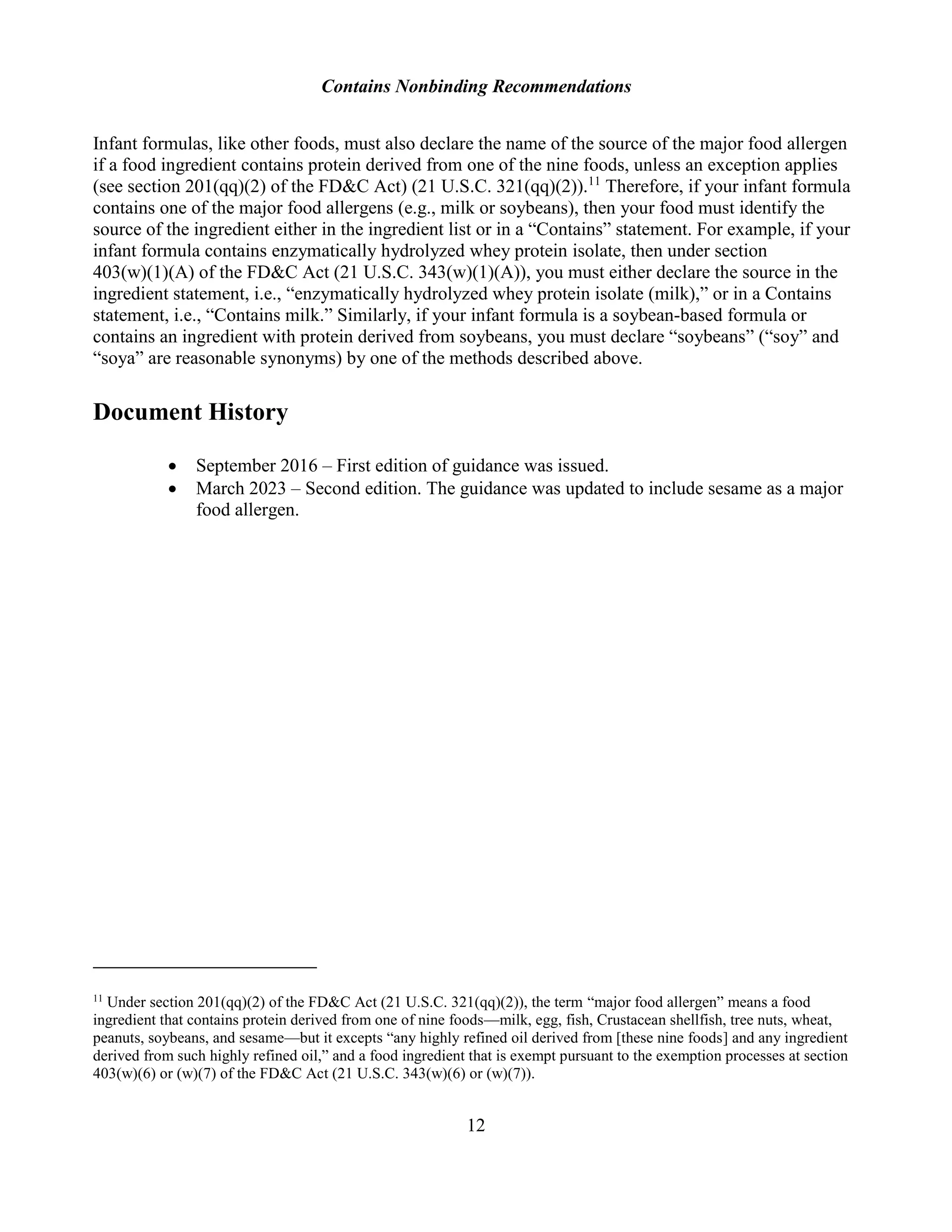 FDA: Guidance-Labeling Infant Formula-March2023 | DOCX