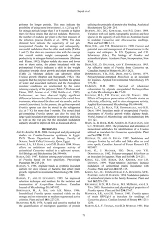 The Use of Frankia Spores As Inocula For Casuarina equisetifolia Plants ...