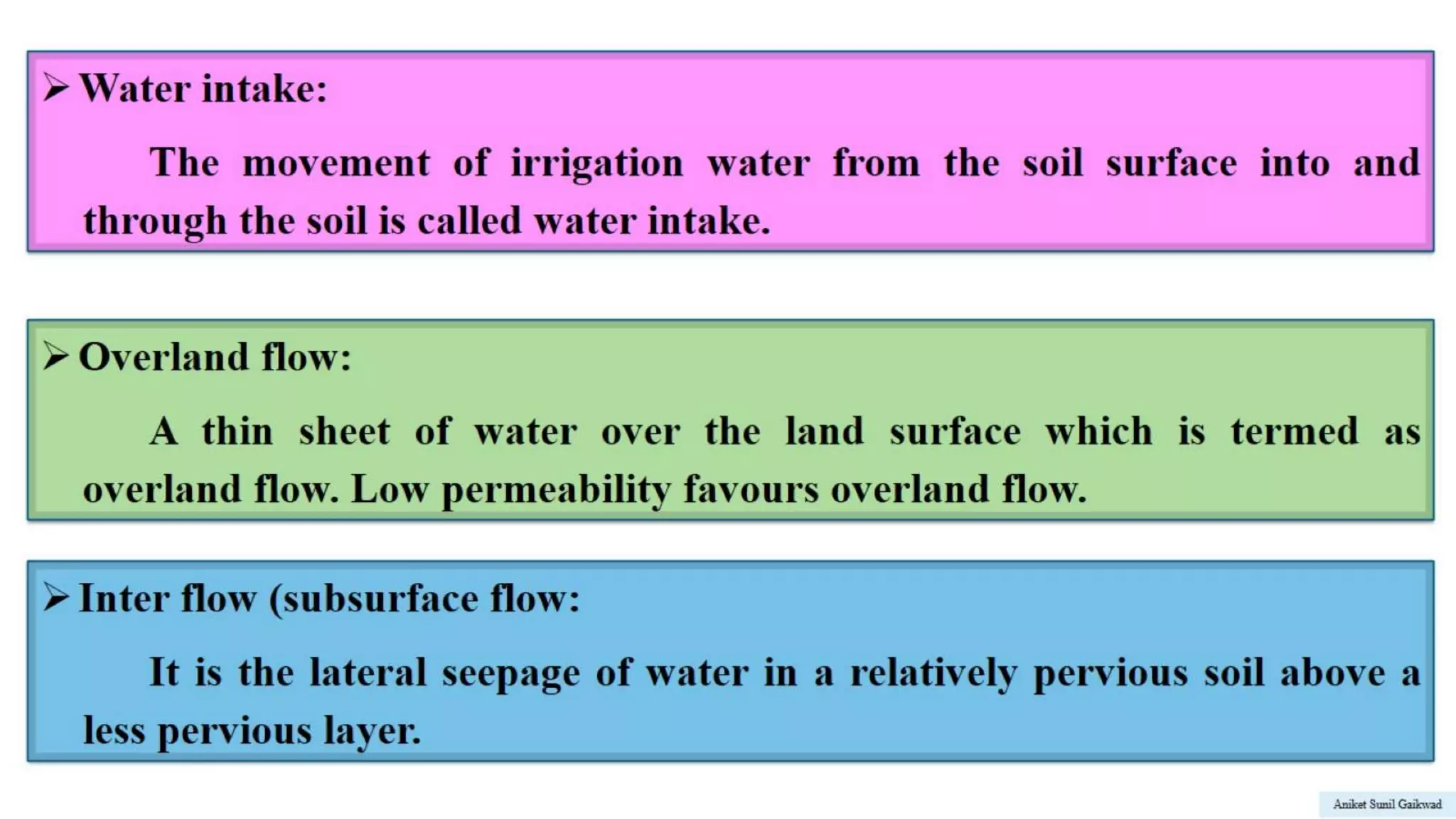 Theories of Horizontal and Vertical Infiltration Under Different ...