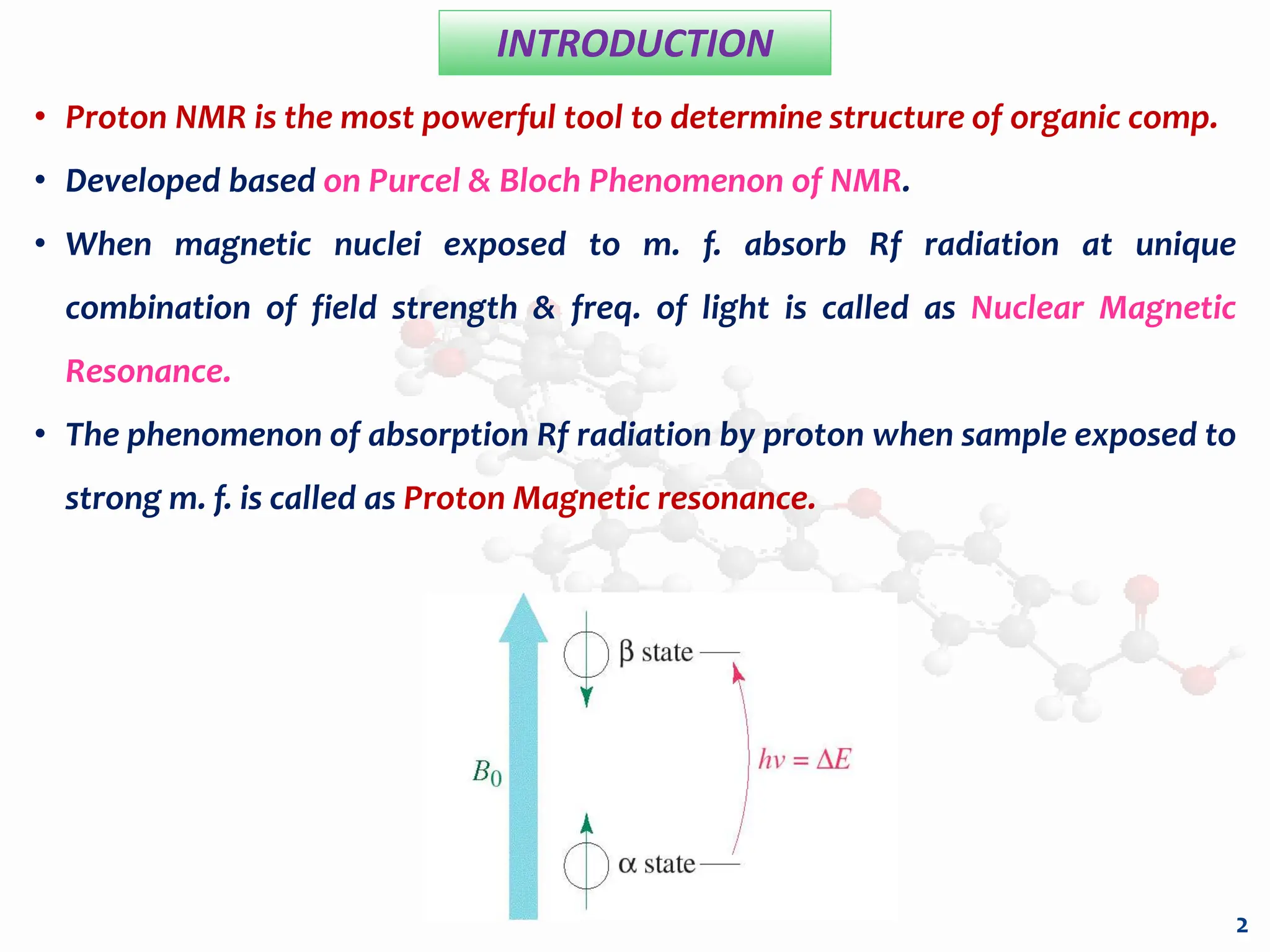 10. Principle of NMR Spectroscopy | PPTX