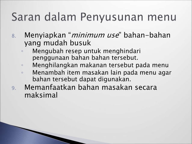 Manajemen Menu yang digunakan untuk referensi | PPT