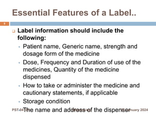 10. Medicine labels.pptx for pharmaceutical sciences | PPT