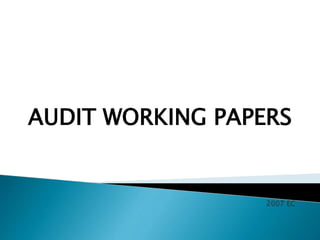 Audit working paper in ethiopia tax system.pptx