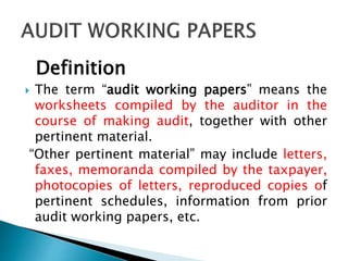 Audit working paper in ethiopia tax system.pptx