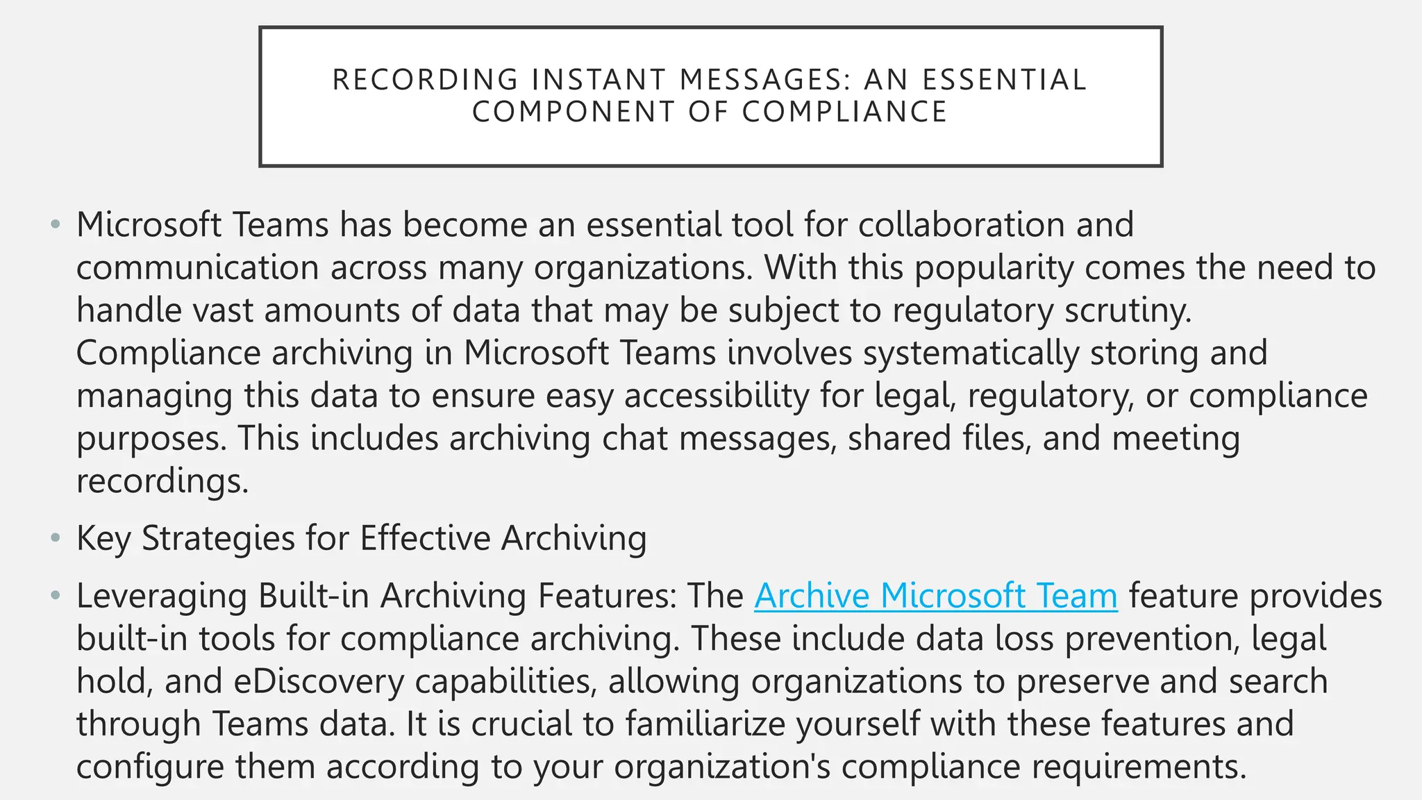 Understanding Compliance Archiving in Microsoft Teams | PPTX