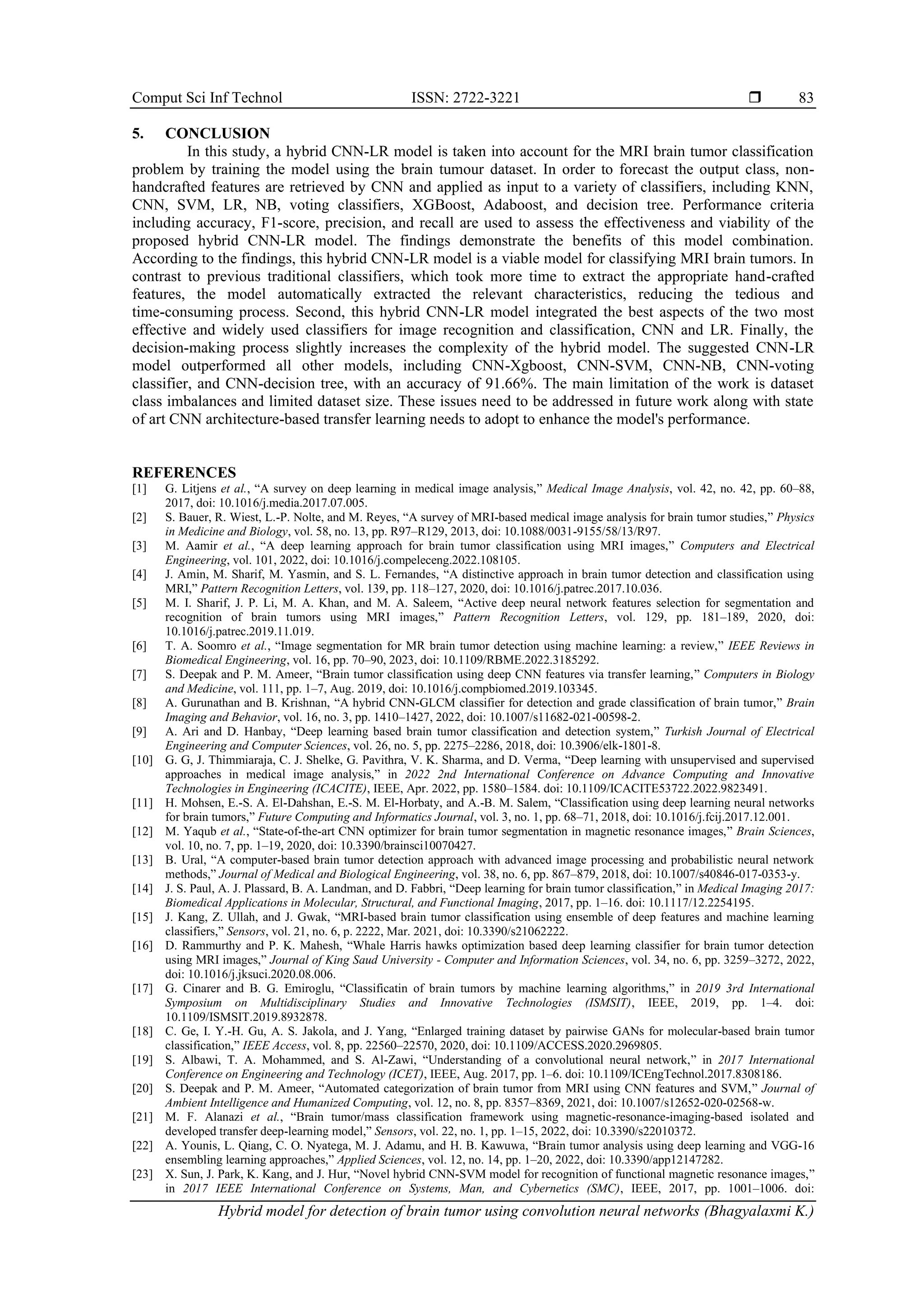 Hybrid Model For Detection Of Brain Tumor Using Convolution Neural Networks Pdf