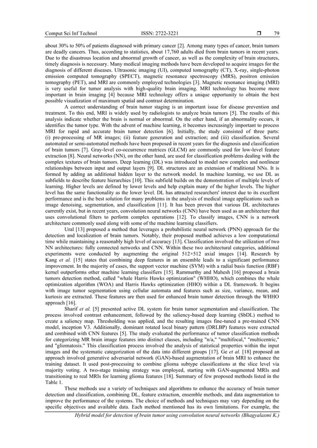 Hybrid Model For Detection Of Brain Tumor Using Convolution Neural Networks Pdf