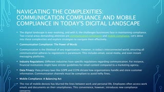 Navigating the Complexities: Communication Compliance and Mobile Compliance in Today's Digital ...