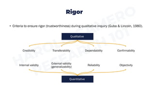 Research 101: Rigor in Qualitative Research | PDF