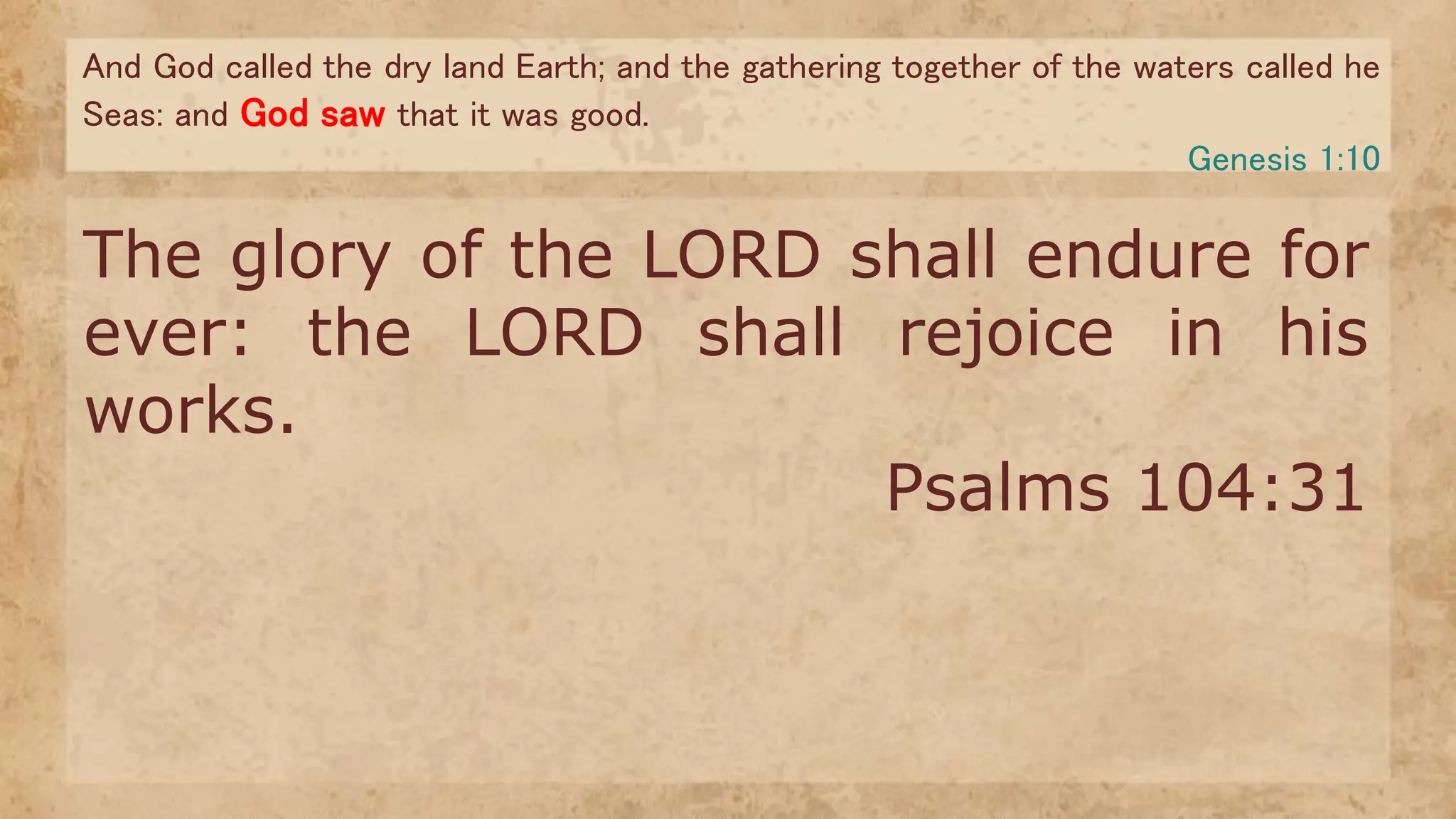 Genesis 1:10 || Meditate the Scripture daily verse by verse | PPT